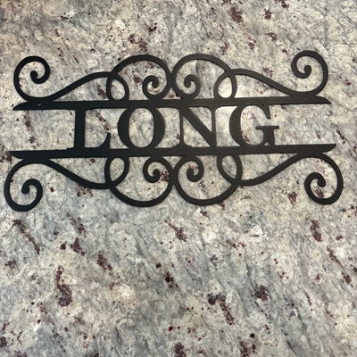 Custom Split Scroll Monogram-housewarming Gift Personalized Metal Sign ...