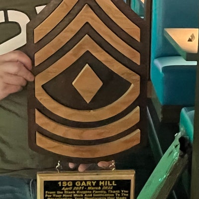 First Sergeant Hanging Wall Plaque 1SG Wood Cutout With Inscription ...