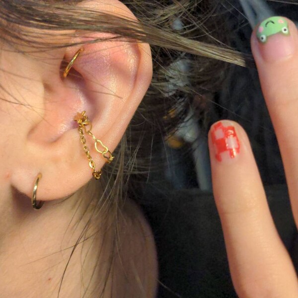 2 Style Conch Chain , Conch Piercing, Ear Chain,conch Jewellery ...