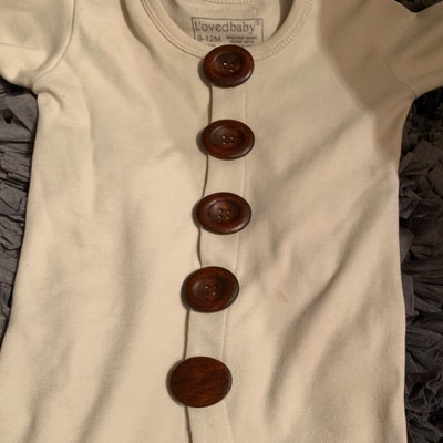 5 Large Dark Brown Wooden Button 35mm 1 3/8 Inch 4 Hole Wood Buttons ...