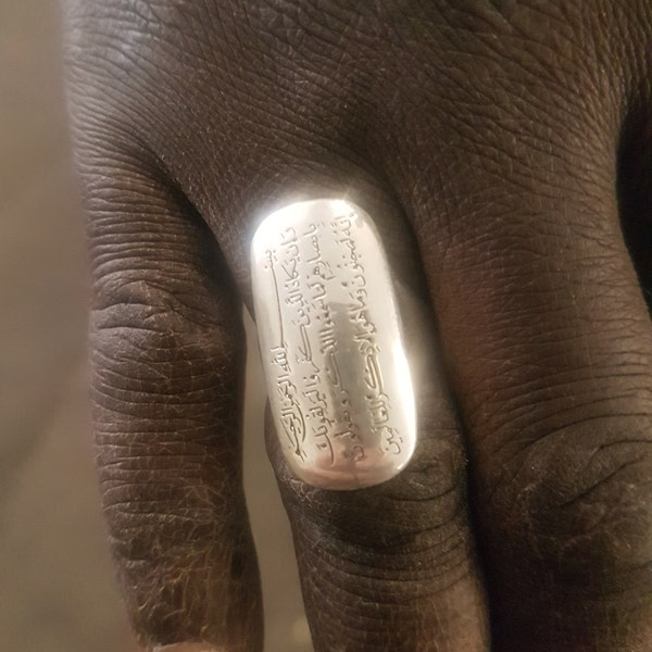 Islam Muslim Amulet Ring Protection Nazar Dua Surah Qalam Sterling ...