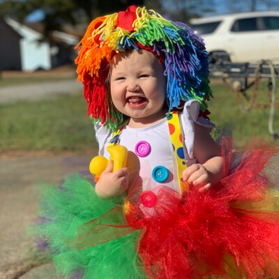 Clown Costume Halloween Costumes Baby Hat Baby Girl Clown Wig Pageant ...