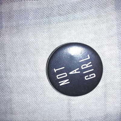 Not a Boy, Not a Girl & Gendervoid Badges 38mm Nonbinary Agender Black ...
