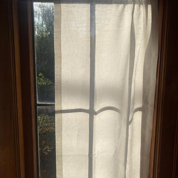 Tribeca Loft Style Flat Panel Cafe Curtain - PURE 100% Flax Linen ...