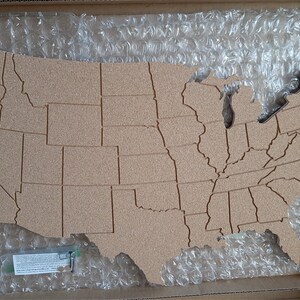 USA Cork Board, USA Corkboard Map, Pin Board, USA Bulletin Board ...
