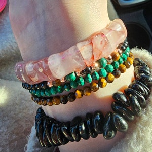 Blood Amber Barrel Shaped Stone Bracelet/blood Amber Stone Jewelry - Etsy