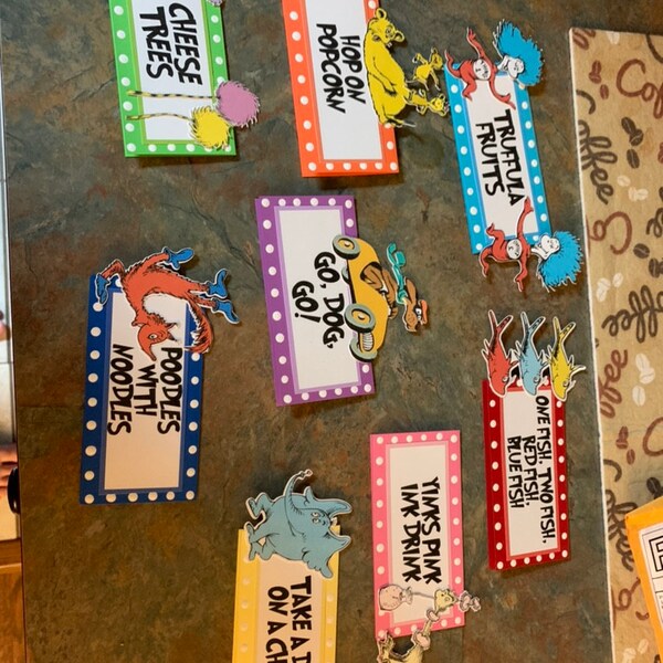 Dr. Seuss Inspired Food Labels- Set of 8 - Etsy