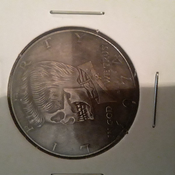 Hand Carved Skullhead Hobo Dollar Coin Authentic Currency - Etsy