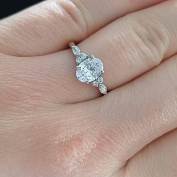 14kt Gold With 3ct Emerald & Tapper Baguette Moissanite Three Stone ...