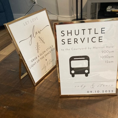 Shuttle Service Wedding Sign, Minimalist Transportation Sign, Trolly ...