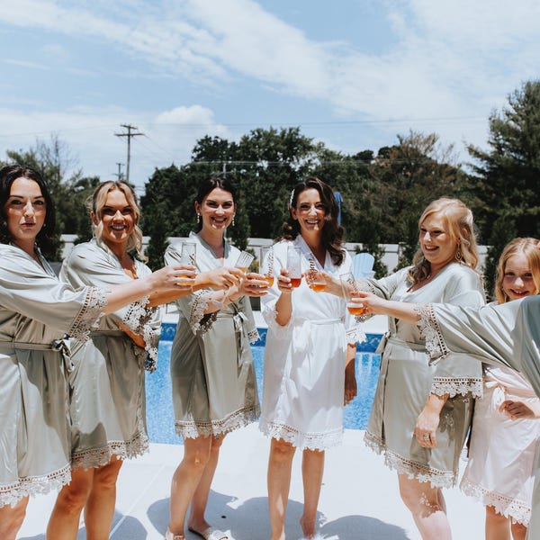 Ruffle Floral Flower Girl Robe / Flower Girl Gift / Bridesmaid Gift ...