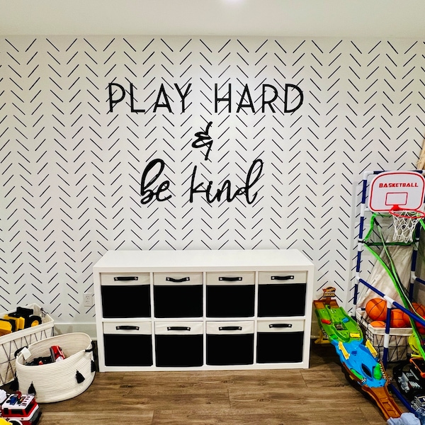 Play Hard & Be Kind Sign | Play Hard Metal Sign | Kids Playroom Decor ...