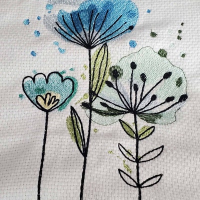 Floral Machine Embroidery Design Watercolor Embroidery Files Digitized ...