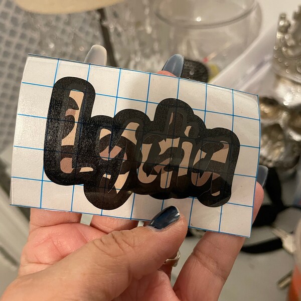 Two Tone Name Sticker - Custom Double Layer Pattern Decal - Two Color ...