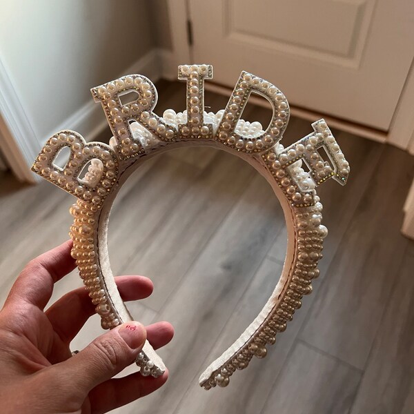 Pearl Bride Headband, Wedding, Bachelorette Party - Etsy