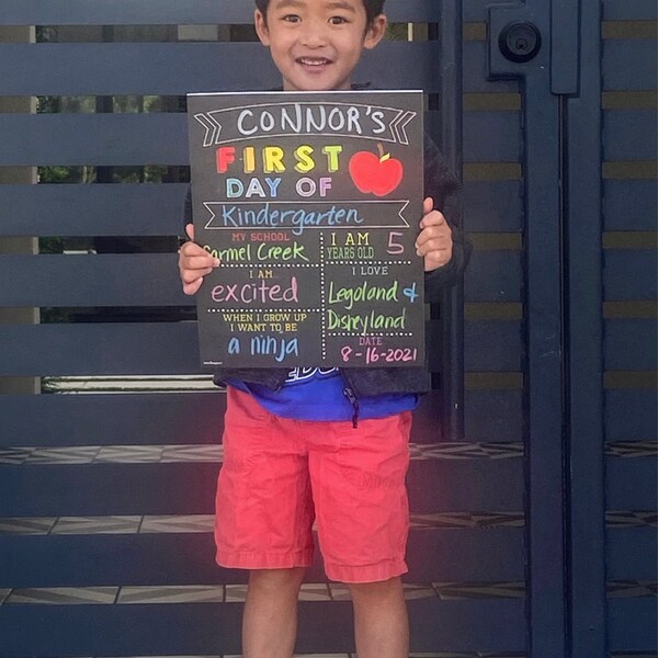 2-in-1 Reusable Back to School Sign, First & Last Day of School Sign ...