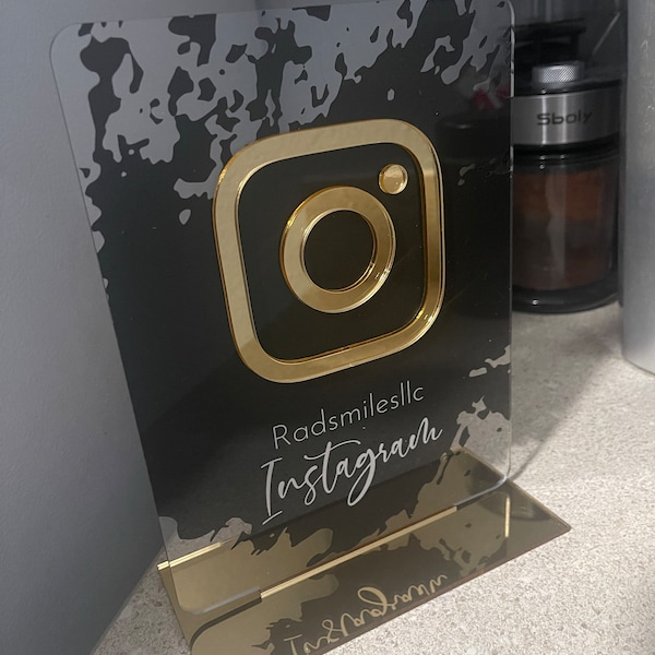 Custom Acrylic Instagram Sign for Business Reception - Social Media ...
