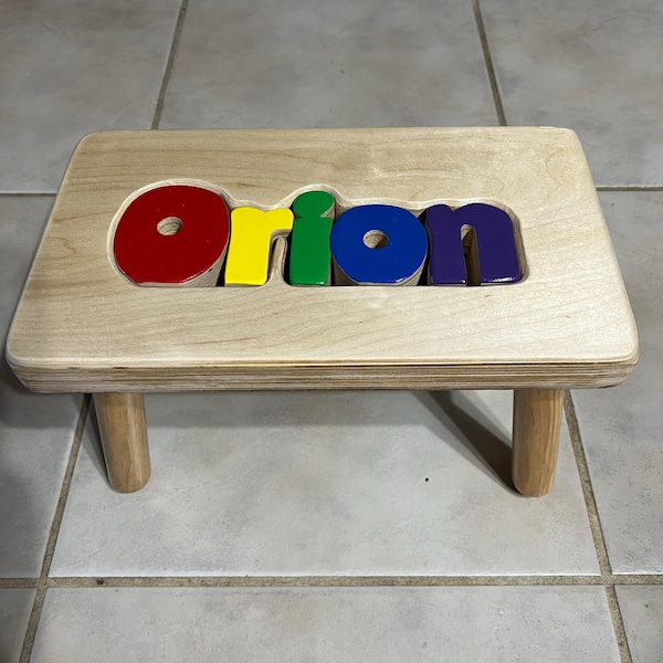 Personalized Wooden Puzzle Step Stool - Etsy