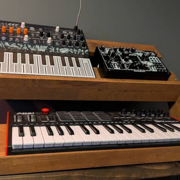 2-tier Synth Stand for Elektron and Desktop Synths. Wooden Rack for ...