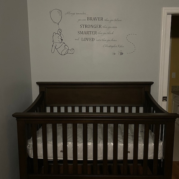 You Are Braver Than You Believe, Pooh Quote Decal, Wall Decal Winnie ...