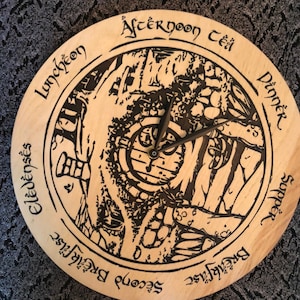 Lord of the Rings Inspired Clock - Hobbit Meal, JRR Tolkien, or Tree of ...