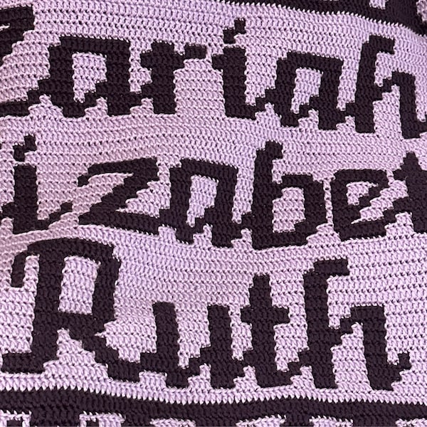 Mosaic Crochet Alphabet-large Block Font, Mosaic Overlay Crochet ...