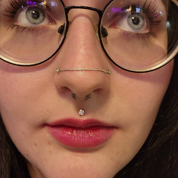 Triple Nose Chain,nose Piercing Chain,nose Chain, Nostril Chain ...