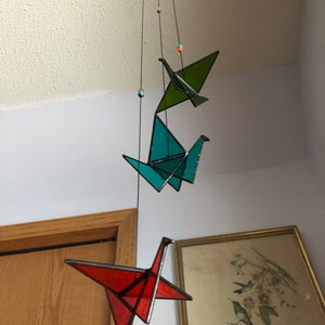 DIY Stained Glass Origami Crane Pattern Digital Download PDF ...