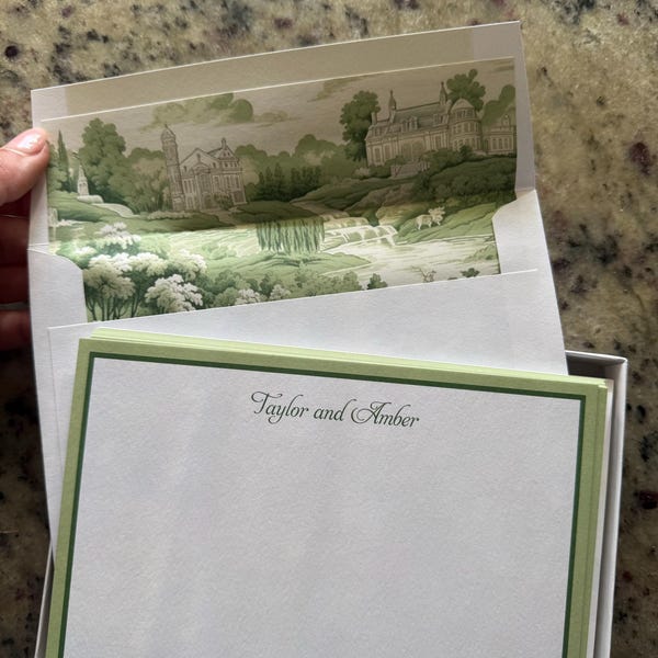 Custom Stationery Personalized | Set of 10 Note Cards With Lined ...