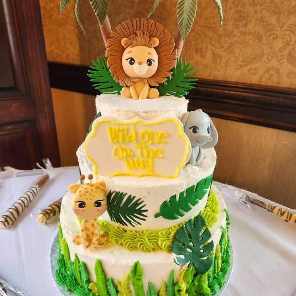 Fondant Tropical Leaves - Leaf Cake Toppers - Safari Party - Etsy