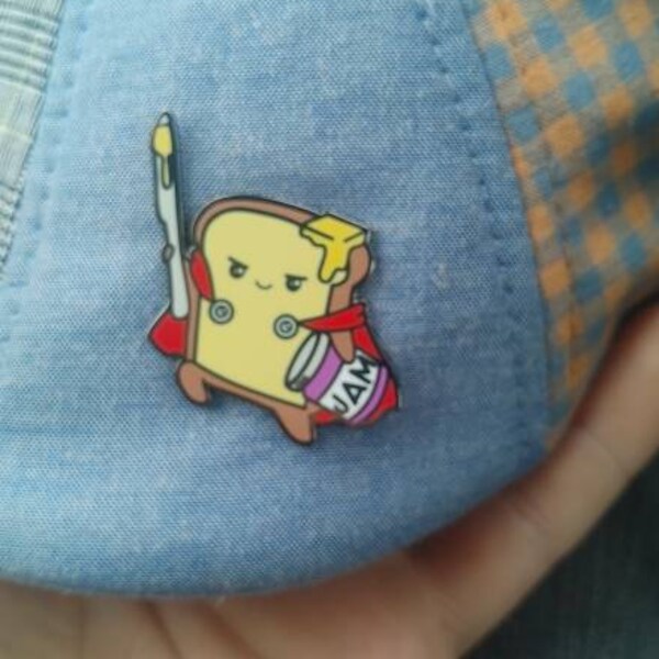 Toast Warrior Hard Enamel Pin | Original Pin Design - Etsy