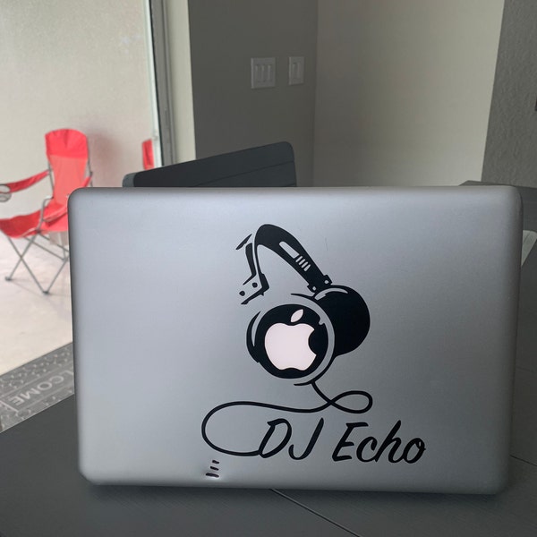 CUSTOMIZED Sticker Decal HEADPHONES, DJ Set Black, for Mac/macbook Pro ...