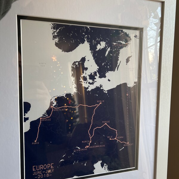 Personalize Map Print - Custom Travel Map - Adventure Map - Driving Map ...