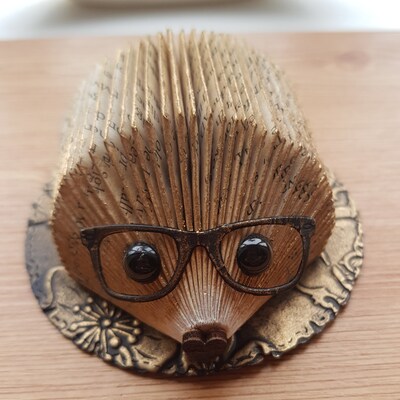 Small Vintage Paper Book Hedgehog - Etsy UK