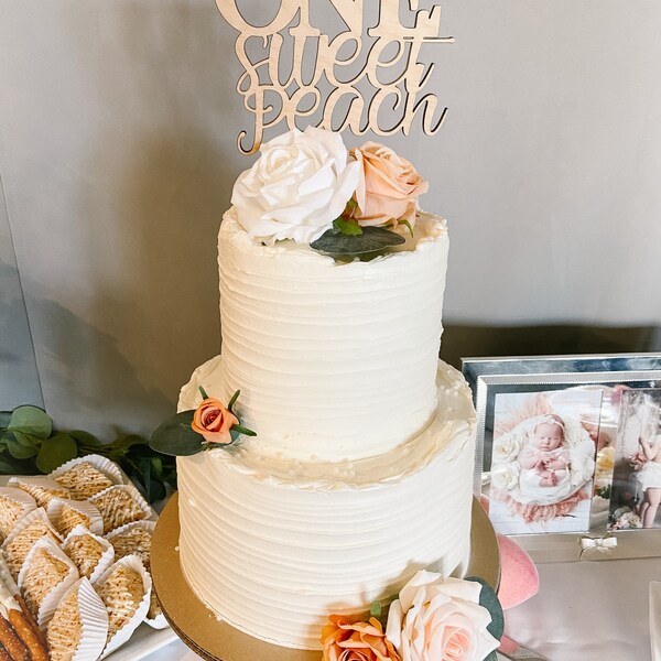 One Sweet Peach Cake Topper - Peach Cake Topper – First Birthday Cake ...