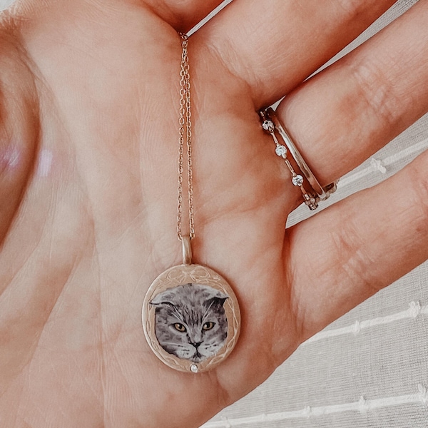 Personalized Pet Enamel Ring, Cat Portrait Ring, Pet Memorial , Cat ...