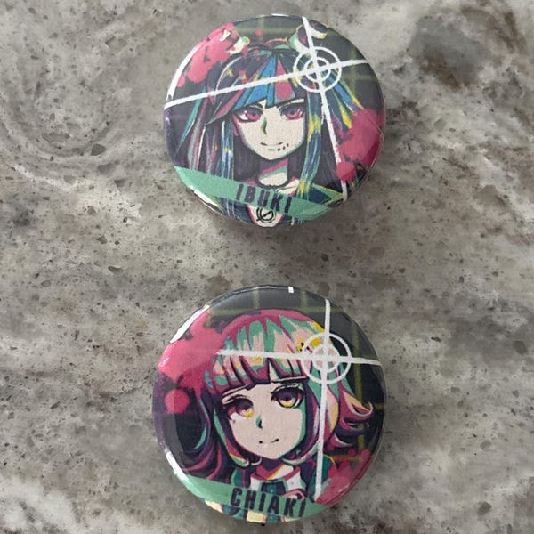 Danganronpa Splat Buttons (junko Enoshoshima, Komaeda Nagito, Kokichi ...