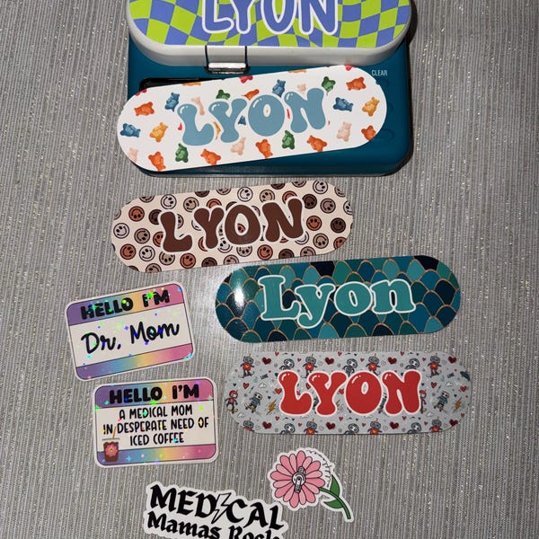 Bright Feeding Pump Door Stickers CHOOSE Pattern Add Name Feeding Tube ...