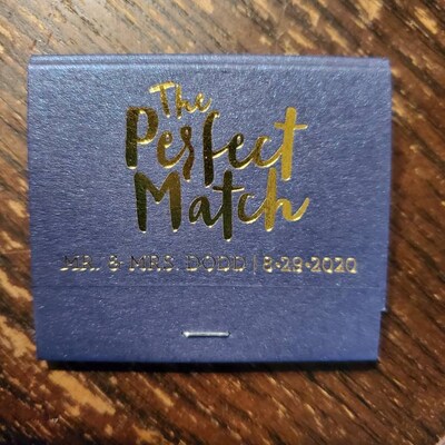 The Perfect Match Wedding Matchbook Personalized Wedding Favor, Wedding ...