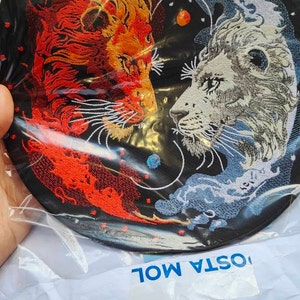 Royal Lion Large Back Patch Golden King Crown Angry Wild Animal Head ...