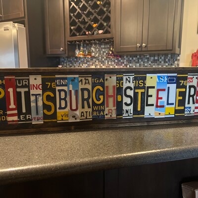 Custom Rustic Empty Wood License Plate Display Frame With Key Hooks ...