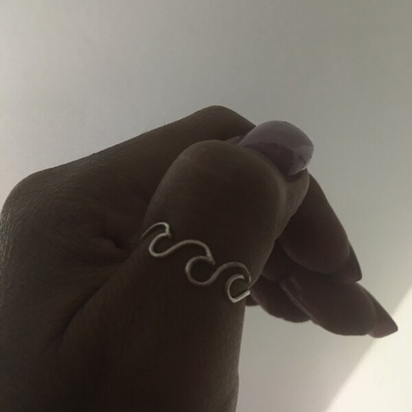 Silver Triple Wave Ring - Etsy