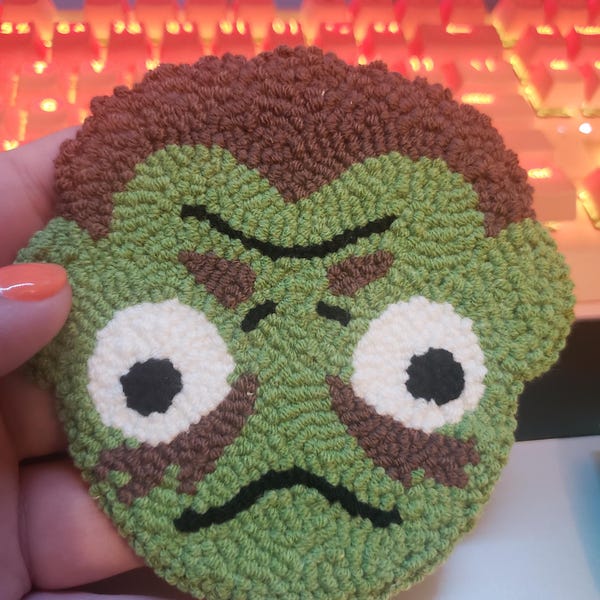 Bow Punch Needle Mug Rug Coaster Coquette Bow Tufted Cup Coasters ...