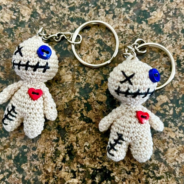 Mini Voodoo Style Doll Crochet Amigurumi Keychain, Backpack Charm ...