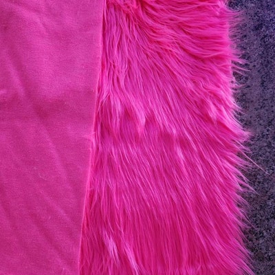 Eden NEON PINK Shaggy Long Pile Soft Faux Fur Fabric for Fursuit ...