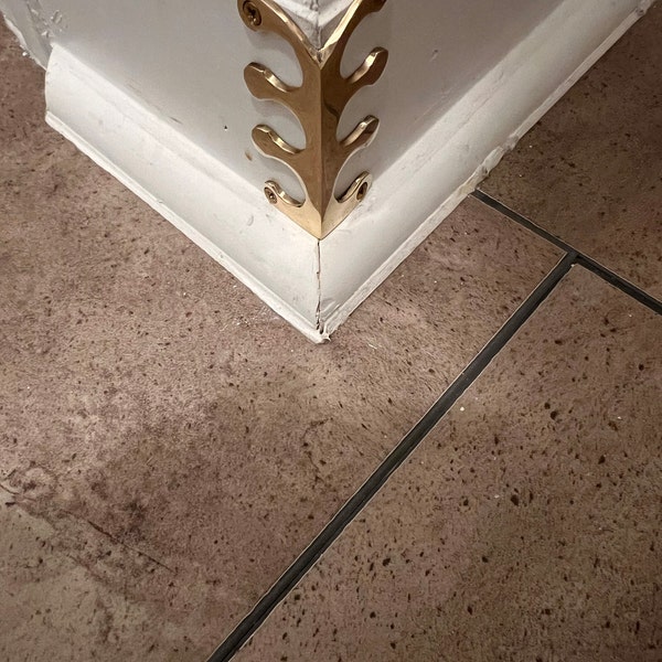 4.3 SET of Solid Brass Decorative Corner Plate Protector / Geometric B ...