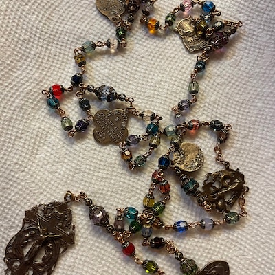Holy Angels Crystal Bronze Rosary Stained Glass Window Rosary Ceceagnes ...