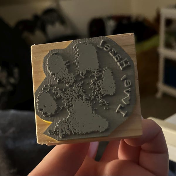 Custom Dog Paw Print Stamp or for a Cat: Personalized Wood or Self ...
