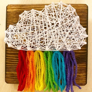 DIY Rainbow Cloud String Art Kit - Etsy