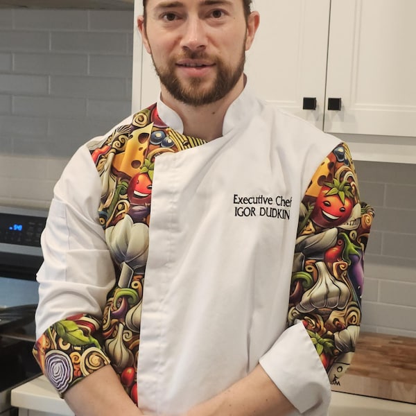 Patterned Chef Jacket Personalized Chef Coat Chef Jacket for Man and ...